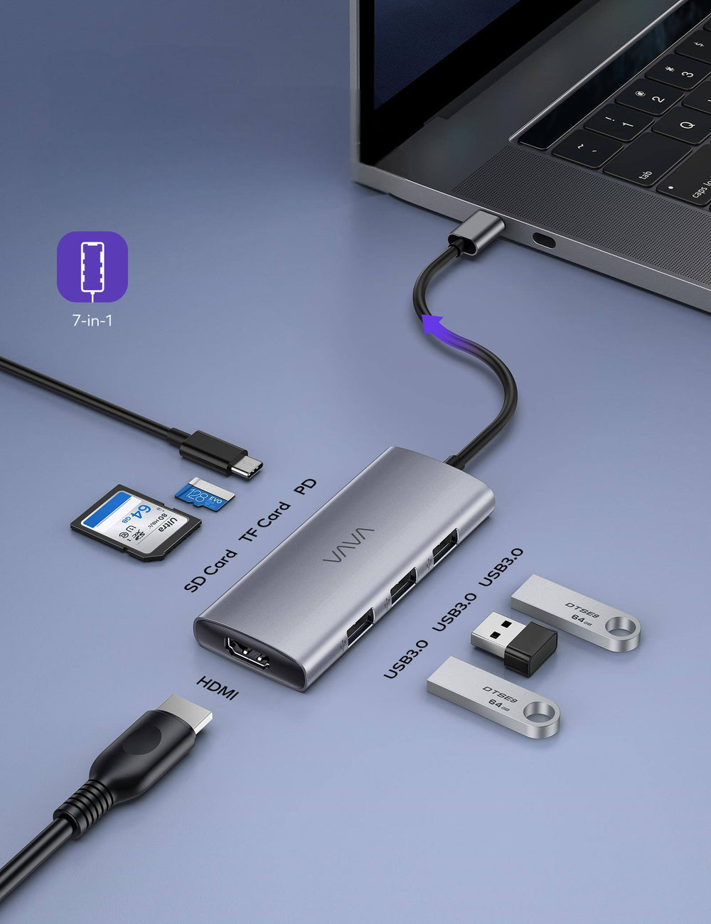 VAVA 7-in-1 USB Hub: Expand Connectivity with Ease